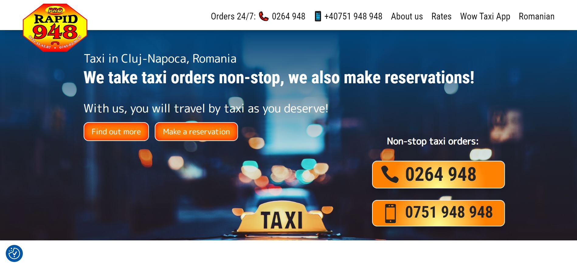 PRO RAPID TAXI in Cluj-Napoca. Non-stop & reservations!